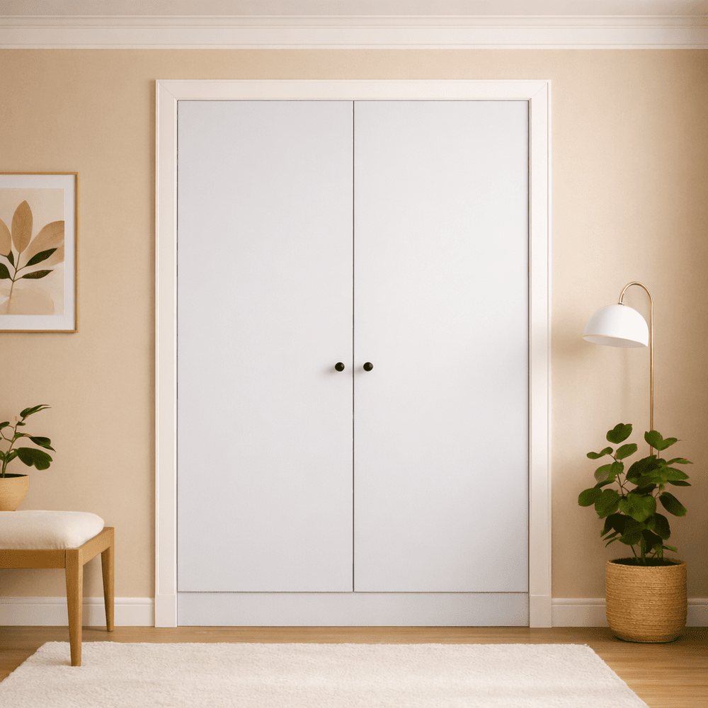 2 Door Modern Slab Front Frame Fitted Wardrobe - Widths Available 800mm ...