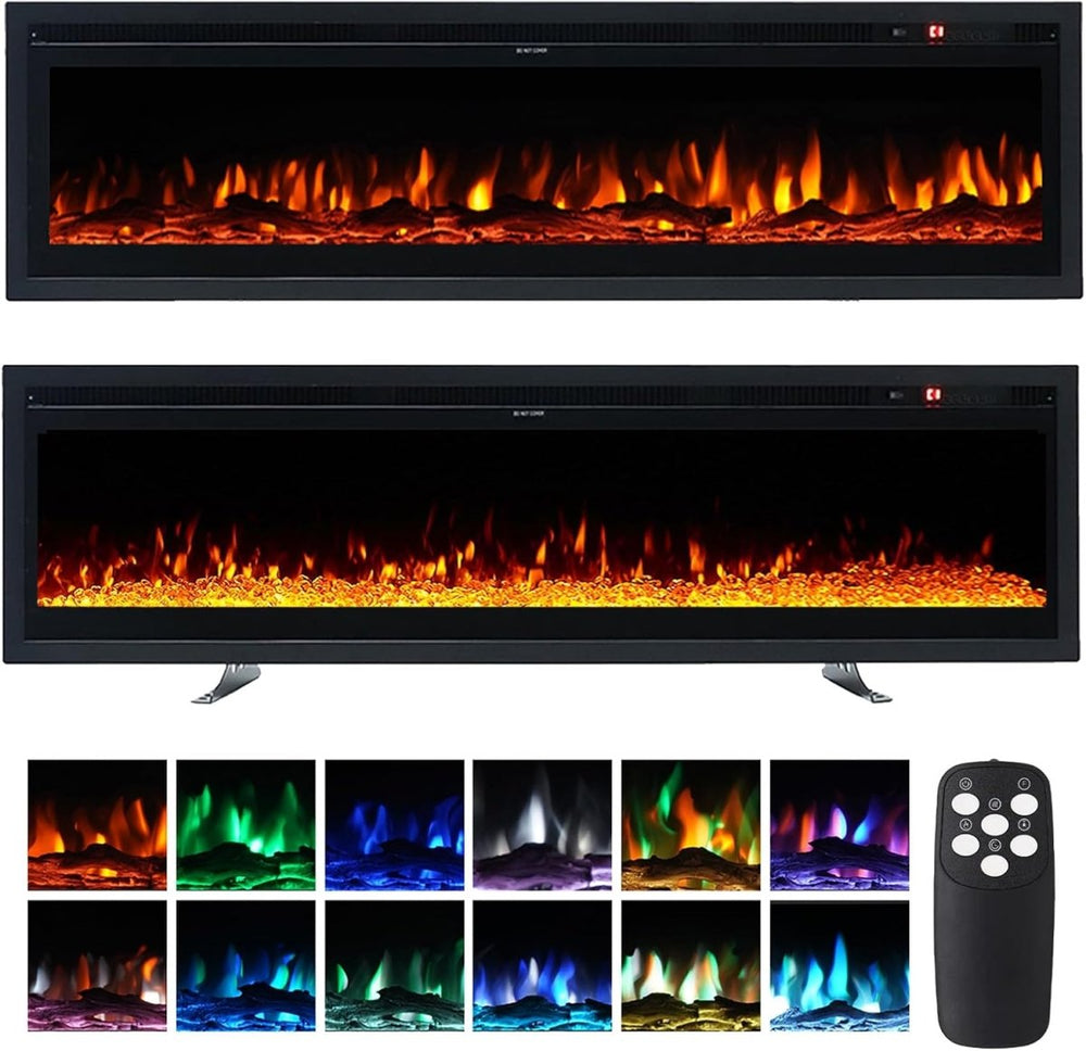 Media Wall Entertainment Fireplace Smooth Door Base - For Up to 110 ...