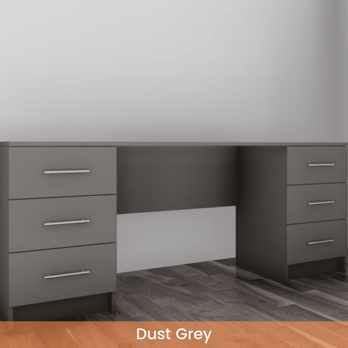 Linby Office Desk With Double Stack Drawers - Online Bedrooms