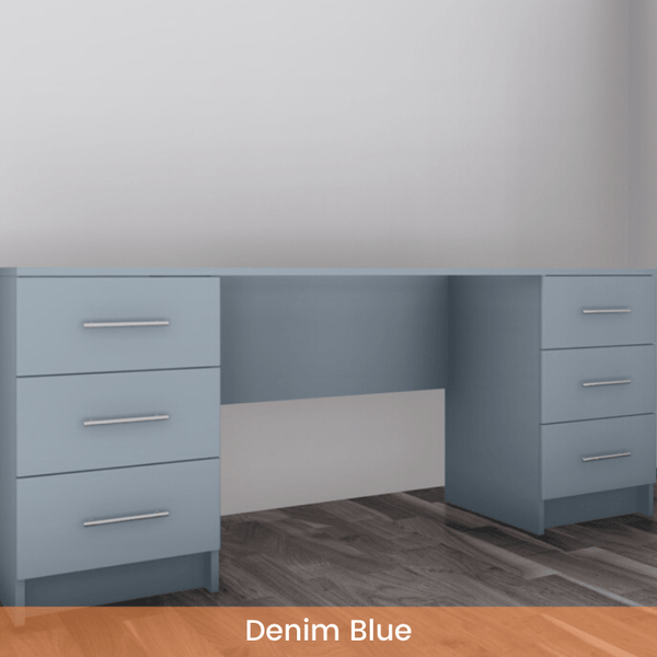 Linby Office Desk With Double Stack Drawers - Online Bedrooms